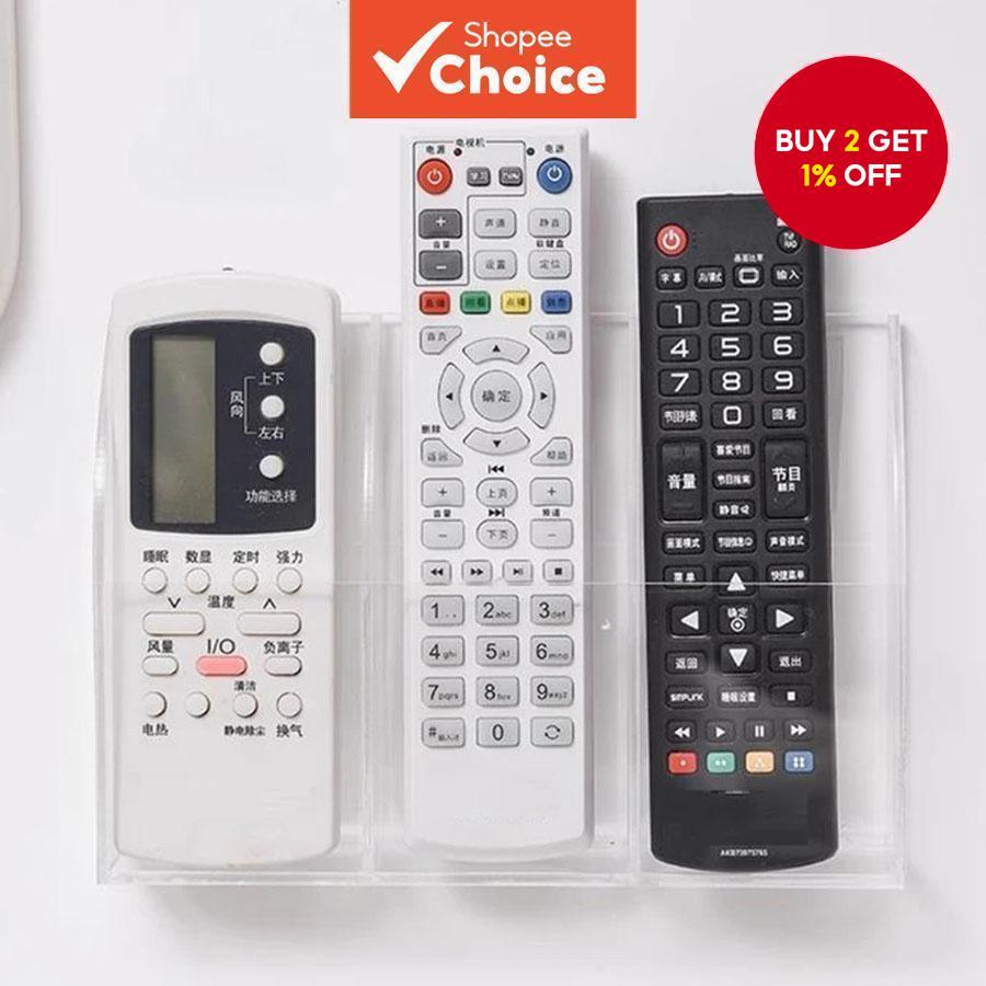 New Acrylic Remote Control Holder Wall Mounted Remote Control Storage ...
