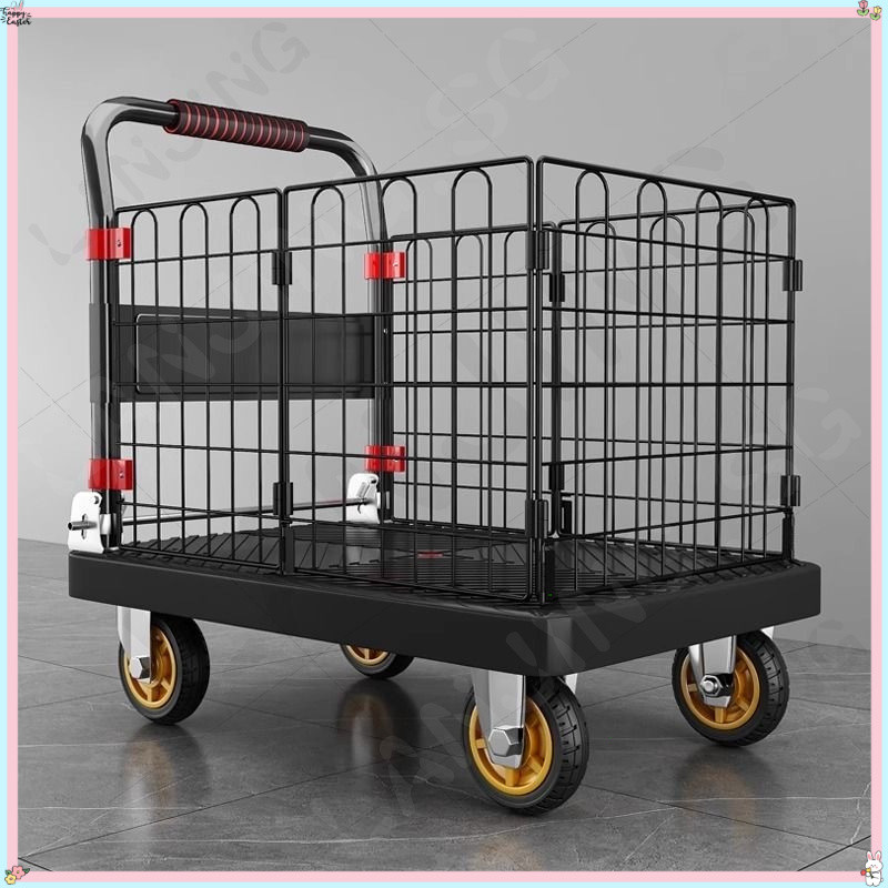 Flatbed trolley, cargo trailer, foldable with fence, express delivery ...