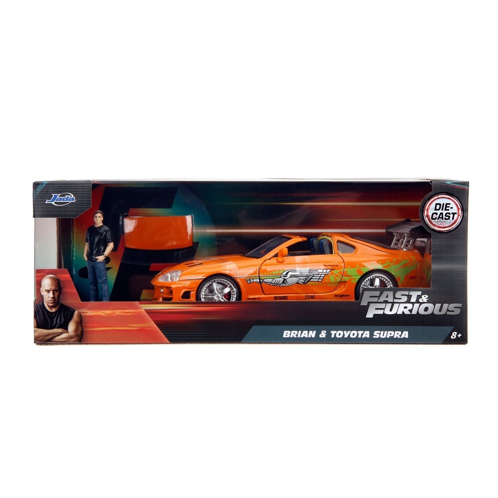 Jada 1/24 Fast & Furious - Brians Orange toyota Supra With Brian Figure ...