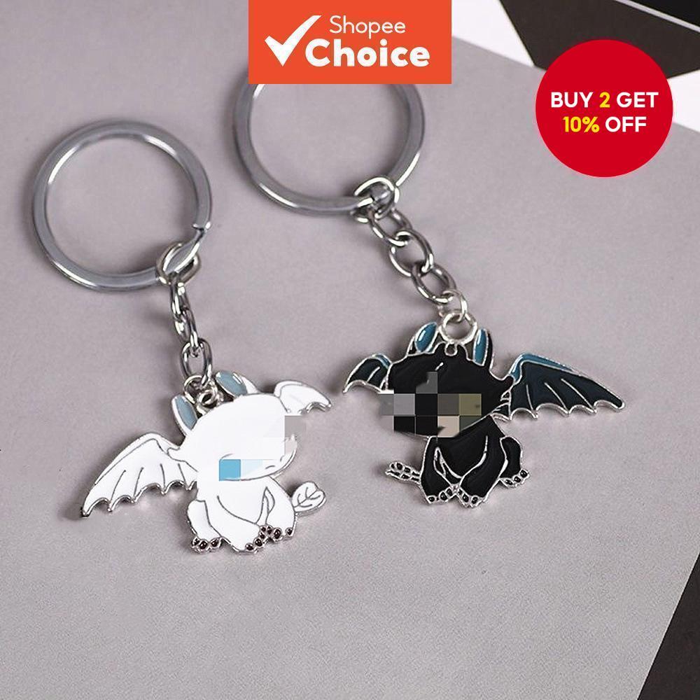 1PC Black and White Dragon Duo Keychain - How to Train Your Dragon ...