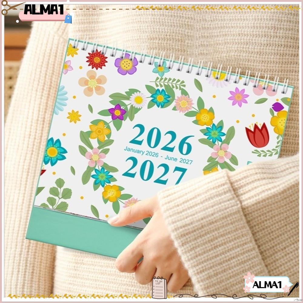 ALMA Desk Calendar, January 2026-June 2027 Small 2026 Desktop Planner ...