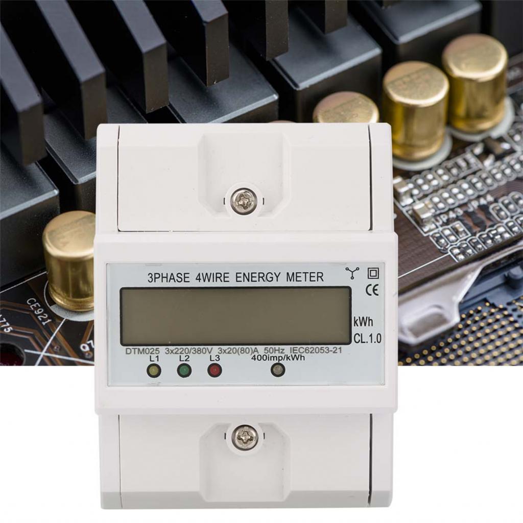 Kwh Meter 3 Phase 4P KWh Energy Consumption for Power Metering Systems ...