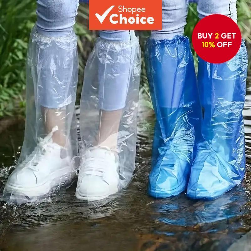 10PCS Waterproof Disposable Rain Shoe Covers | Anti-Slip Transparent ...