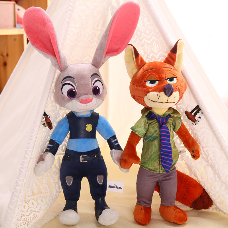 Zootopia Cartoon Anime Plush Toy Fox Nick Wilde Rabbit Judy Hopps Doll ...