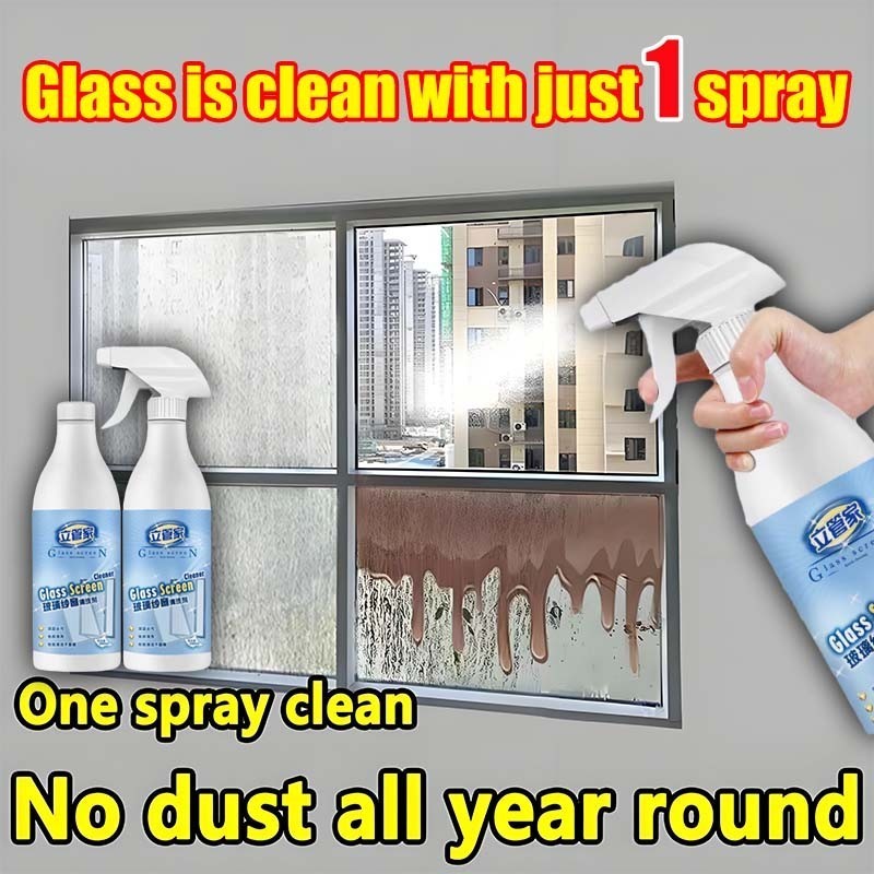 Glass cleaner (500ml) Window cleaning liquid spray glass stain cleaner ...