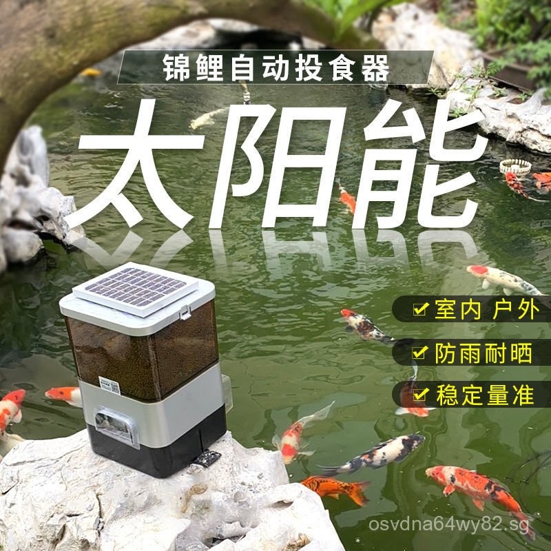 Solar Automatic Fish Feeder Timed Feeding Intelligent Large Capacity ...