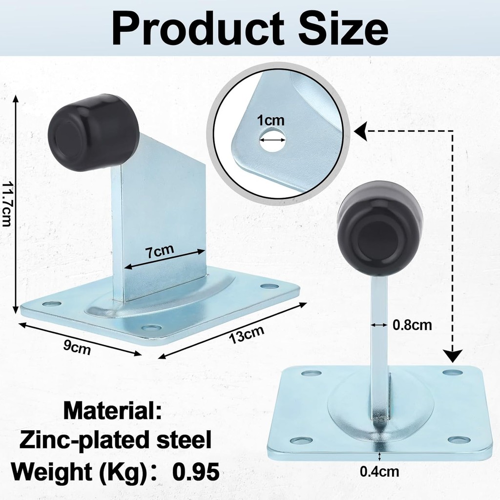 End Stop Heavy Duty Gate Stopper Floor Mount, 4-5/8" Height, Outdoor ...
