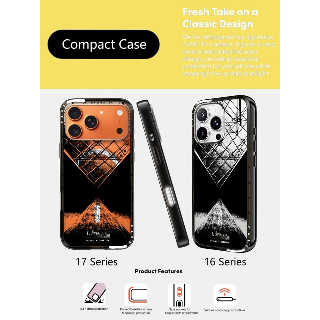CASECASE X Pyramide du Louvre inversee Compact Clear Hard Case For ...