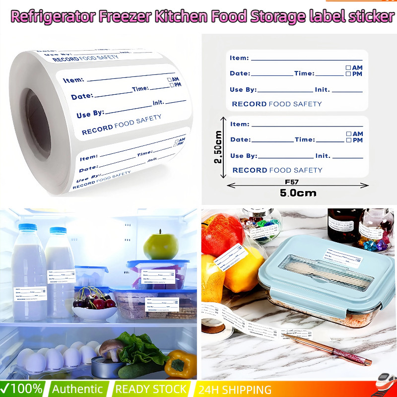 500Pcs/Roll Refrigerator Freezer Kitchen Food Storage Date Content ...