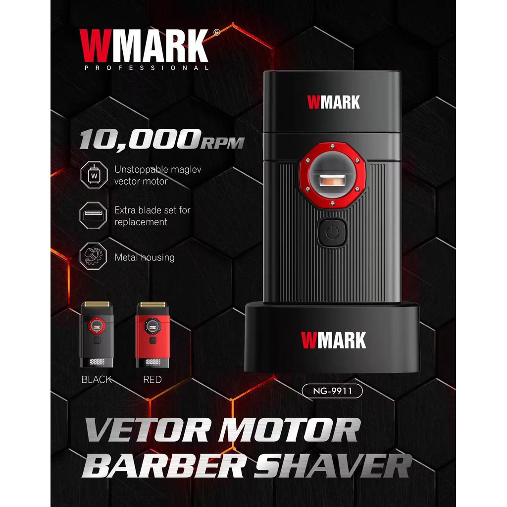 WMARK NG-9911 with base vector motor hair clipper charging dock shaver ...