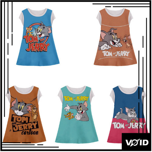 Tom And Jerry Children's Tunic Dress 3d Animation Cute Tom & Jerry ...