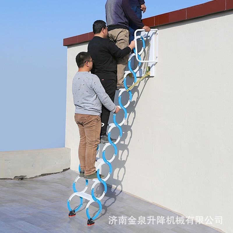 Wall-Mounted Loft Telescopic Ladder for Home Indoor and Outdoor Use ...