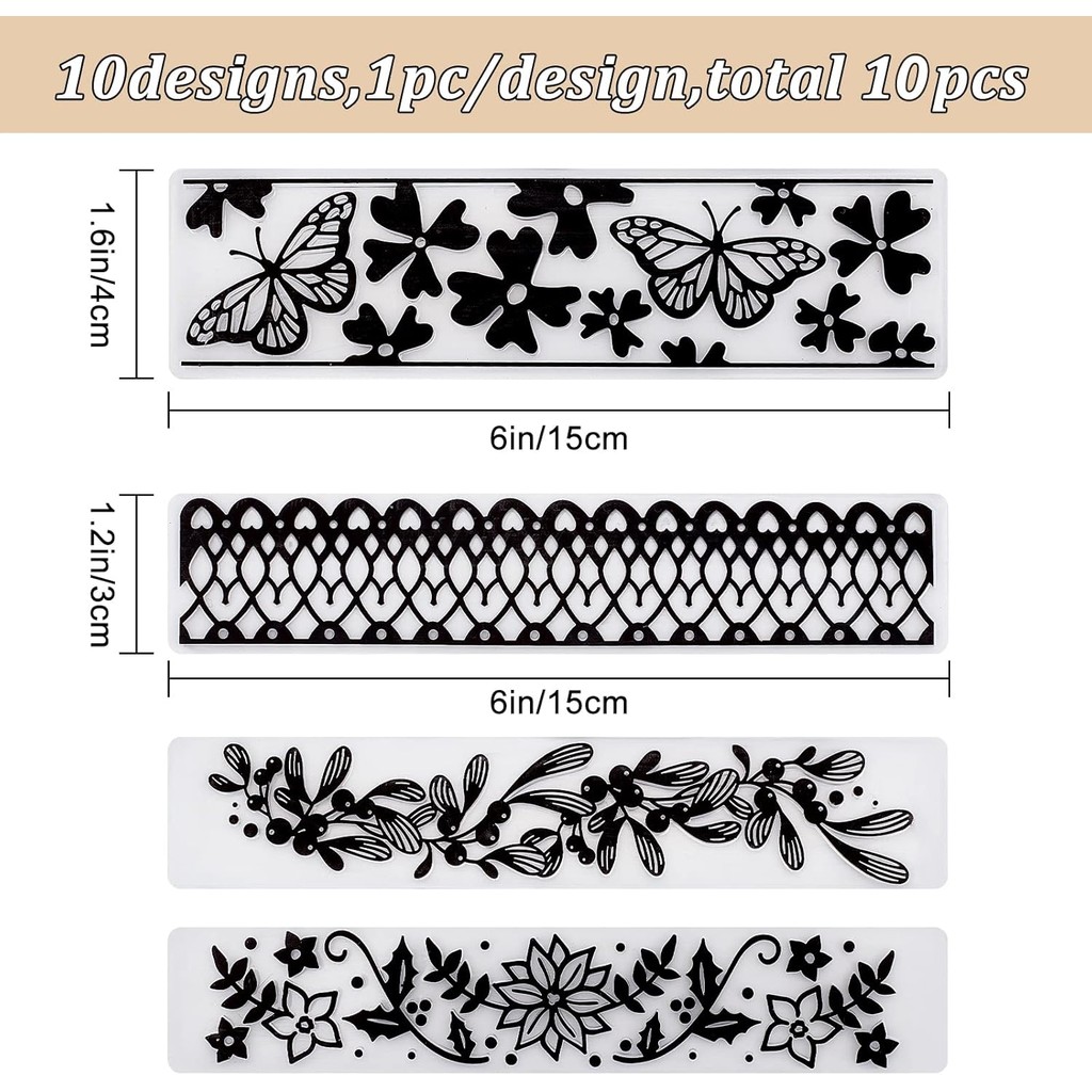 GORGECRAFT 10PCS Flower and Leaf Plastic Embossing Folder DIY Craft ...