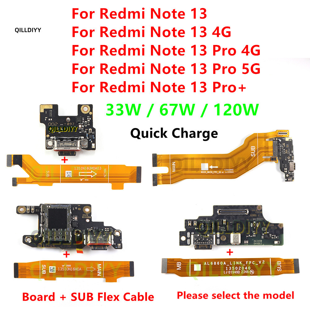 33W 67W 120W Charging Port Board For Xiaomi Redmi Note 13 Pro Plus 4G ...