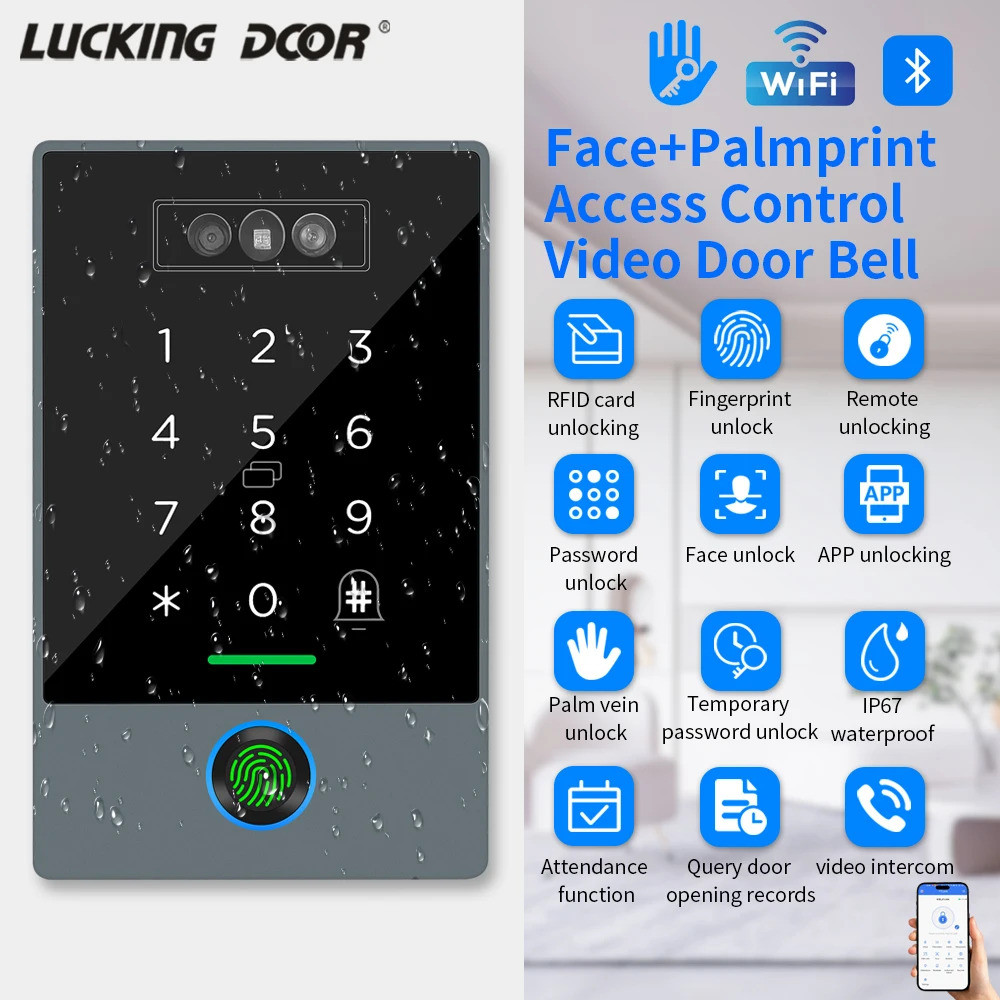 2025 Collection Face Recognition Video Doorbell Intercom Attendance ...