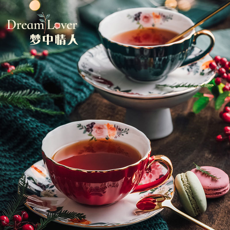 Dream Lover Deli Ceramic European Light Luxury Coffee Cup Saucer Set ...