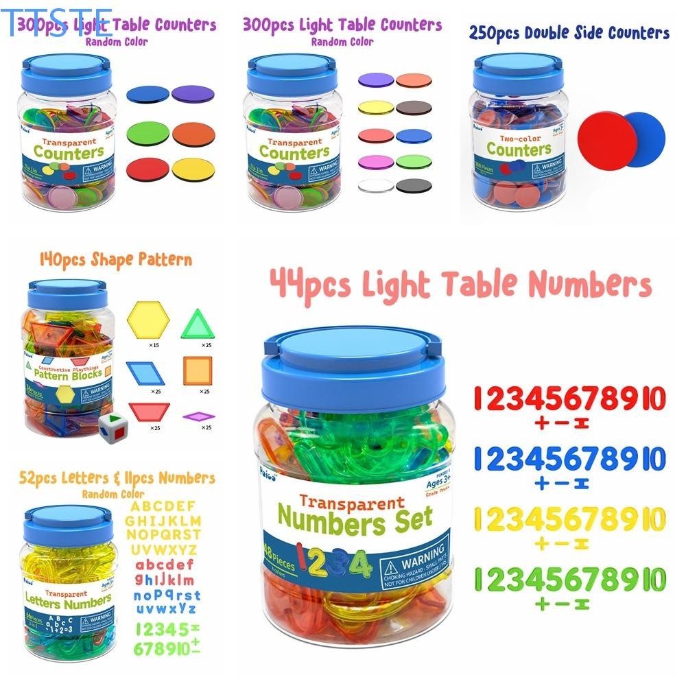 TTSTE Montessori Light Table Toys, Shapes Storage Cans Number ...