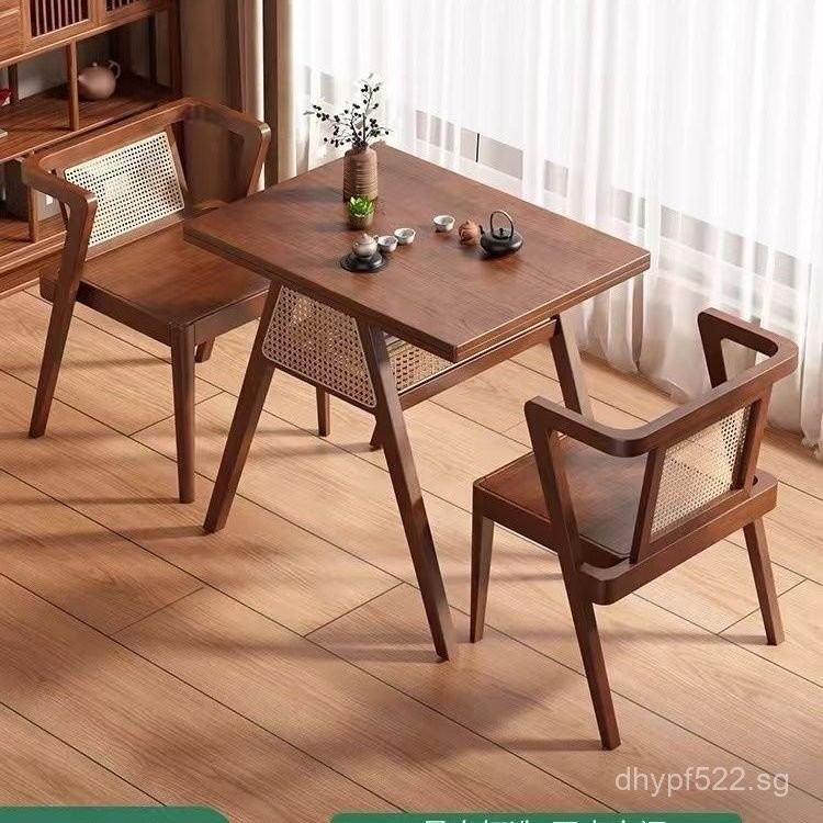 Three-Piece Set Chair Simple Two Chairs Table Chair Solid Wood Tea ...