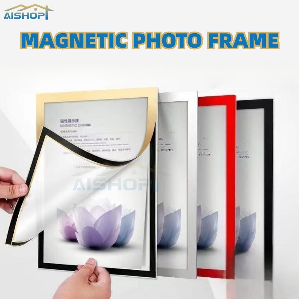[SG Seller]Office Adhesive Wall Frame A3 A4 A5 Magnetic Display Frame ...