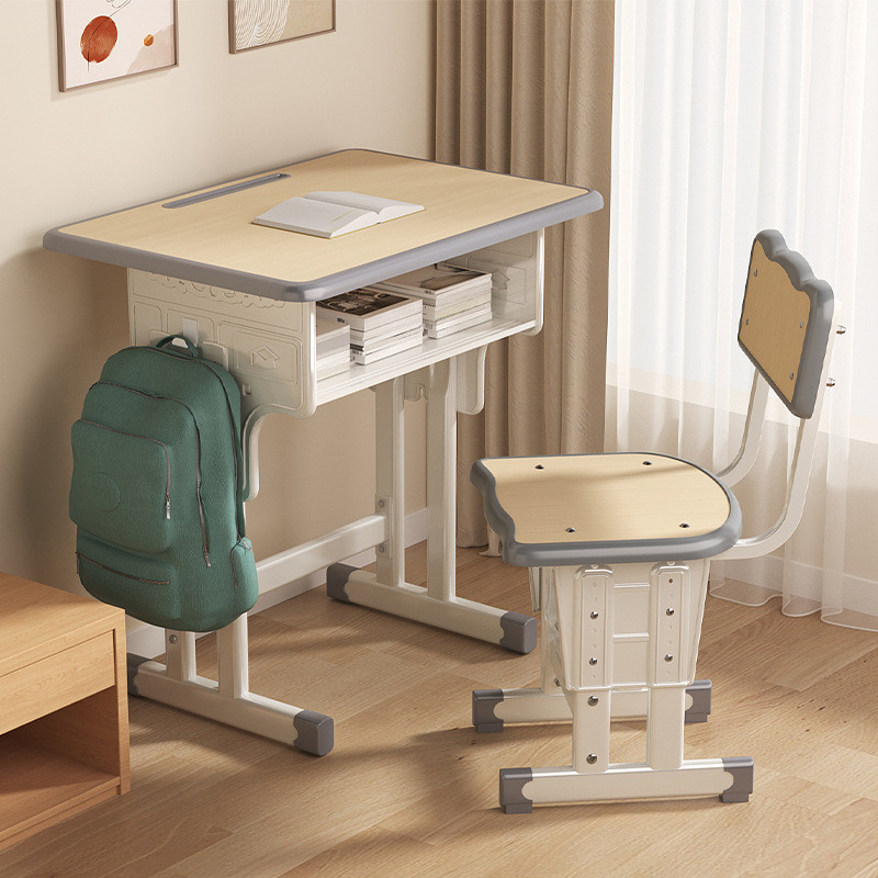 School Pupil Desk Children's Study Desk Writing Desk and Chair Home ...