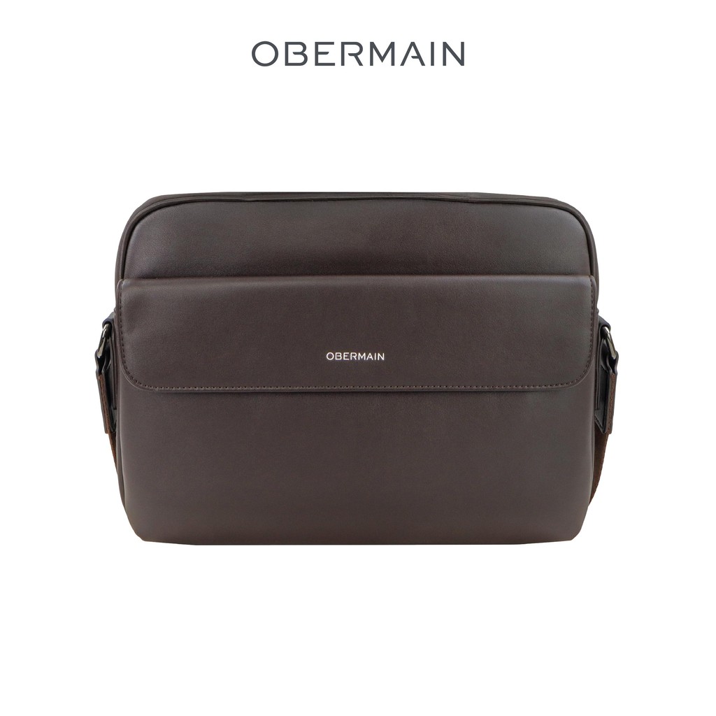 OBERMAIN Men's Messenger Bag / Synthetic Leather / Brown / OBC501P3 ...