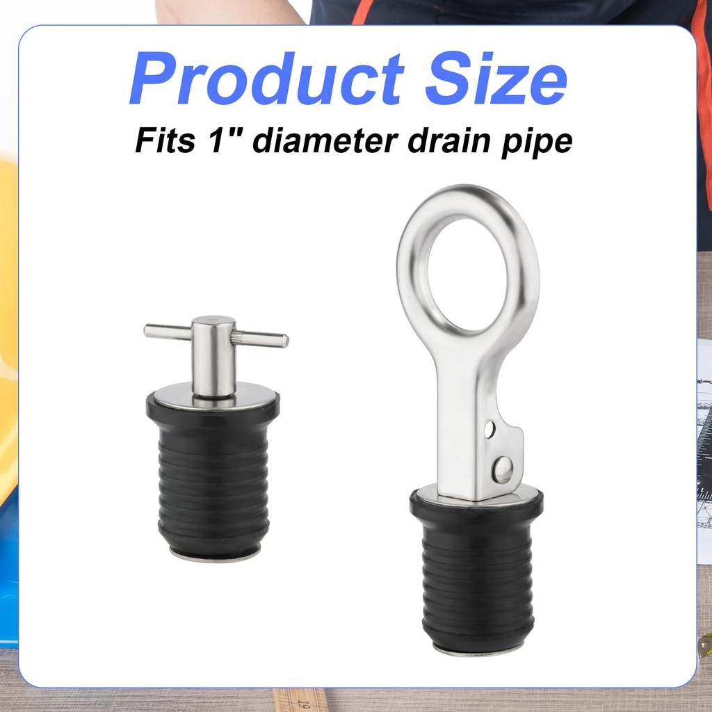 2pcs Boat Drain Plug, Stainless Steel T-Handle Drain Plug for Inboard ...
