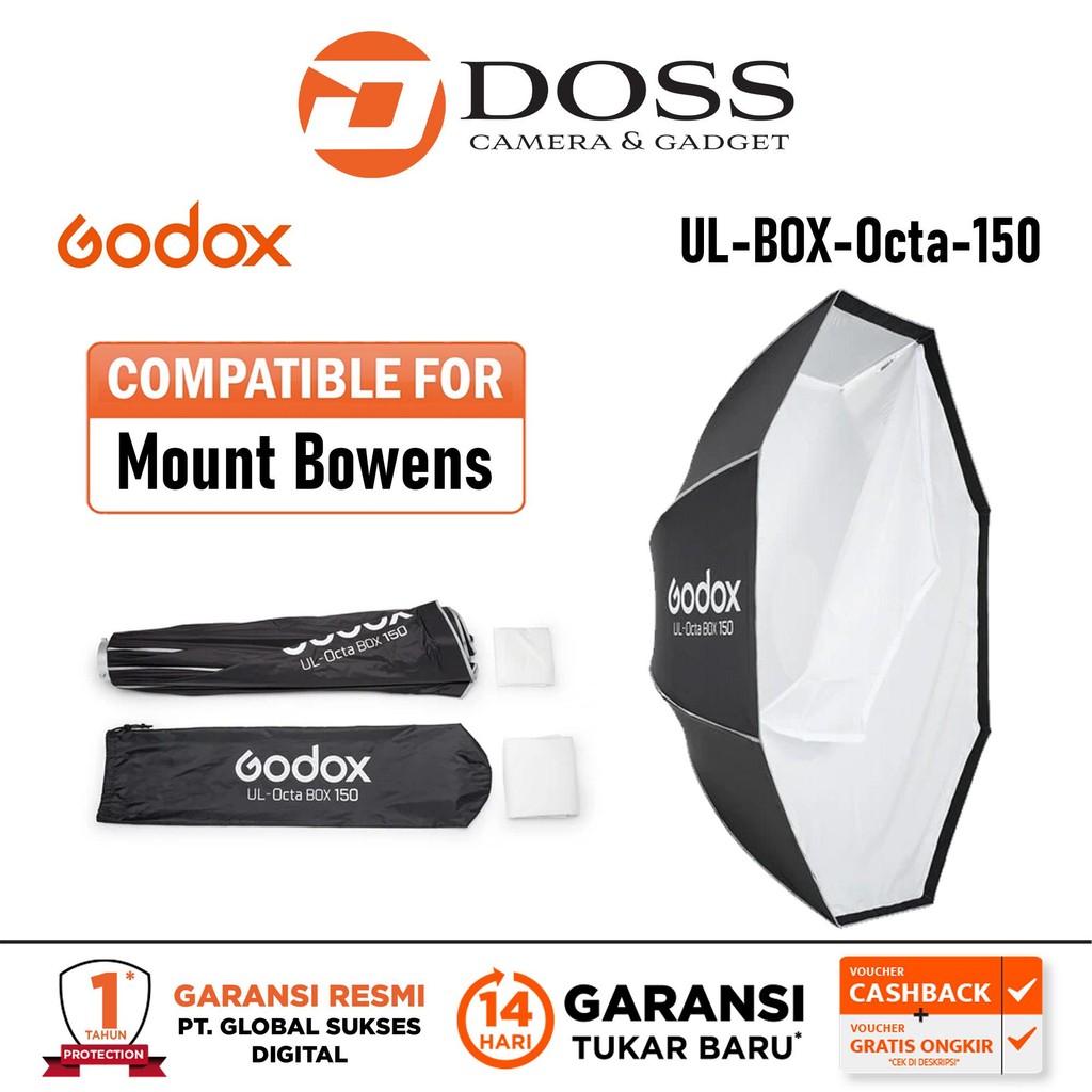 Godox Umbrella-Style Octa Softbox with Diffuser 150cm UL-BOX-Octa-150 ...