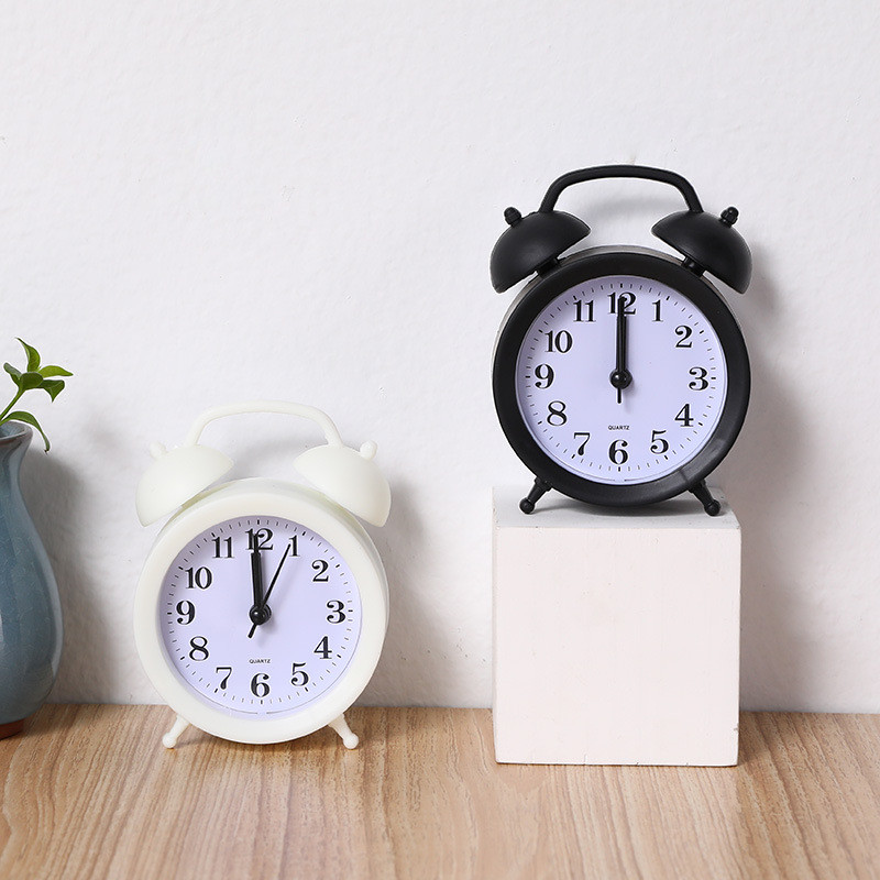 Cartoon Children's Round Alarm Clock Desktop Bell Clock Student Bedside ...