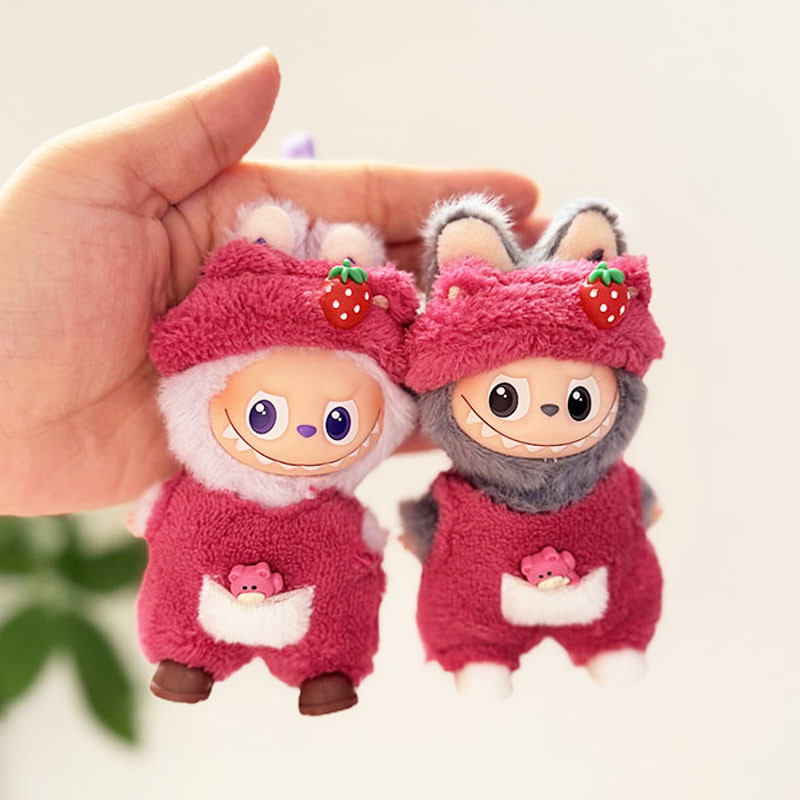 10cm Labubu V4 Mini Strawberry Bear Cute Clothes Set (only Cloth ...