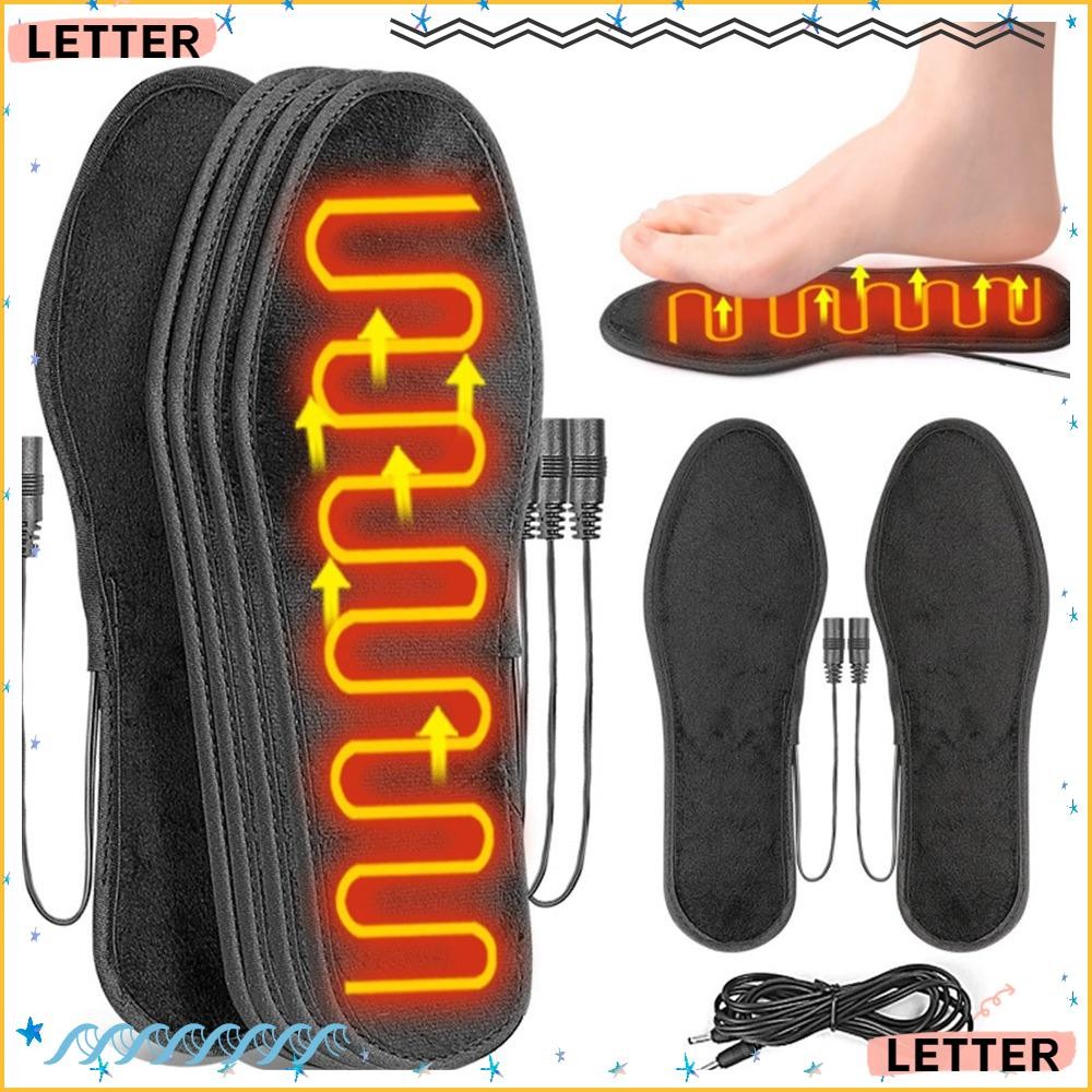 LETTER 1 Pair Heated Insoles, Soft Rechargeable Outdoor Foot Warmers ...