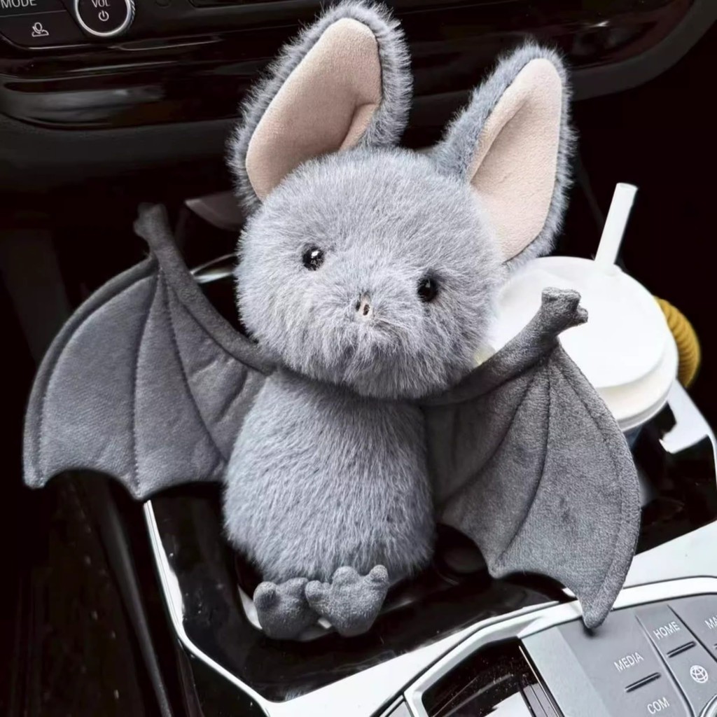 18cm Kawaii Hanging Bat Plush Toy Grey Broox Bat Stuffed Animal Doll ...
