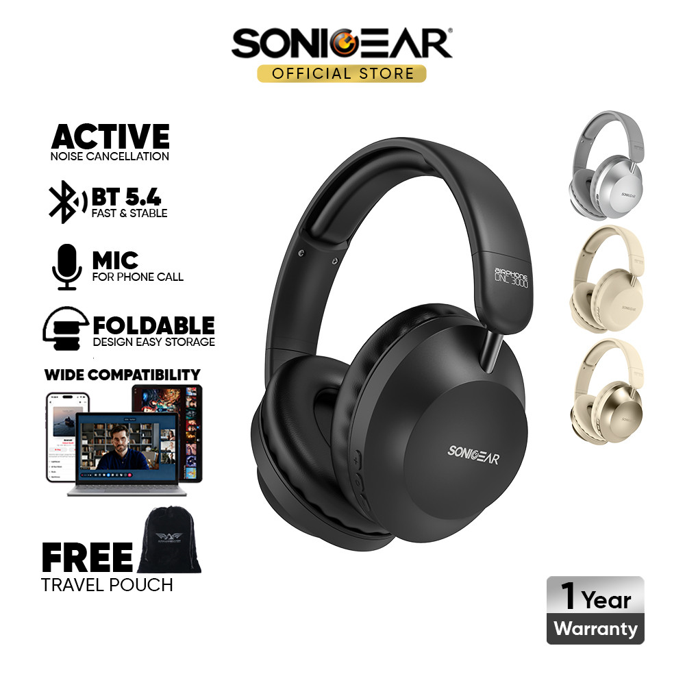 SonicGear AirPhone DNC 3000 Active Noise Cancellation Bluetooth ...