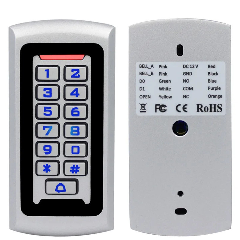 Backlight Metal Keypad Wiegand RFID Card Reader 125khz Access Control ...
