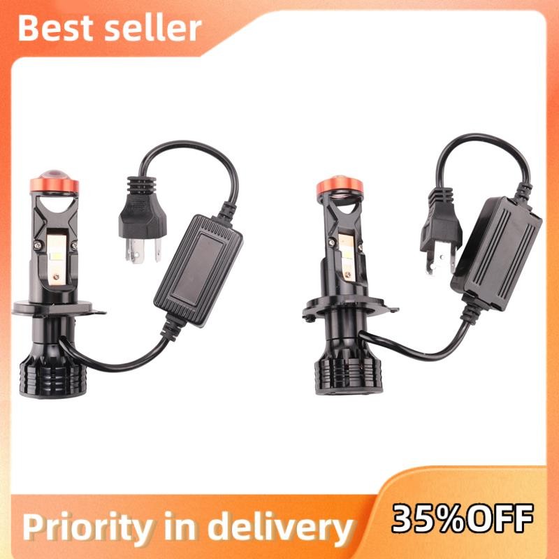 H4 LED Mini Projector 3D Lens 90W 25000LM Headlight Automobile Bulb ...