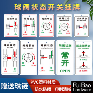 [5 Sheets] Ball Valve Status Gate Valve Switch Normally Open Normally ...
