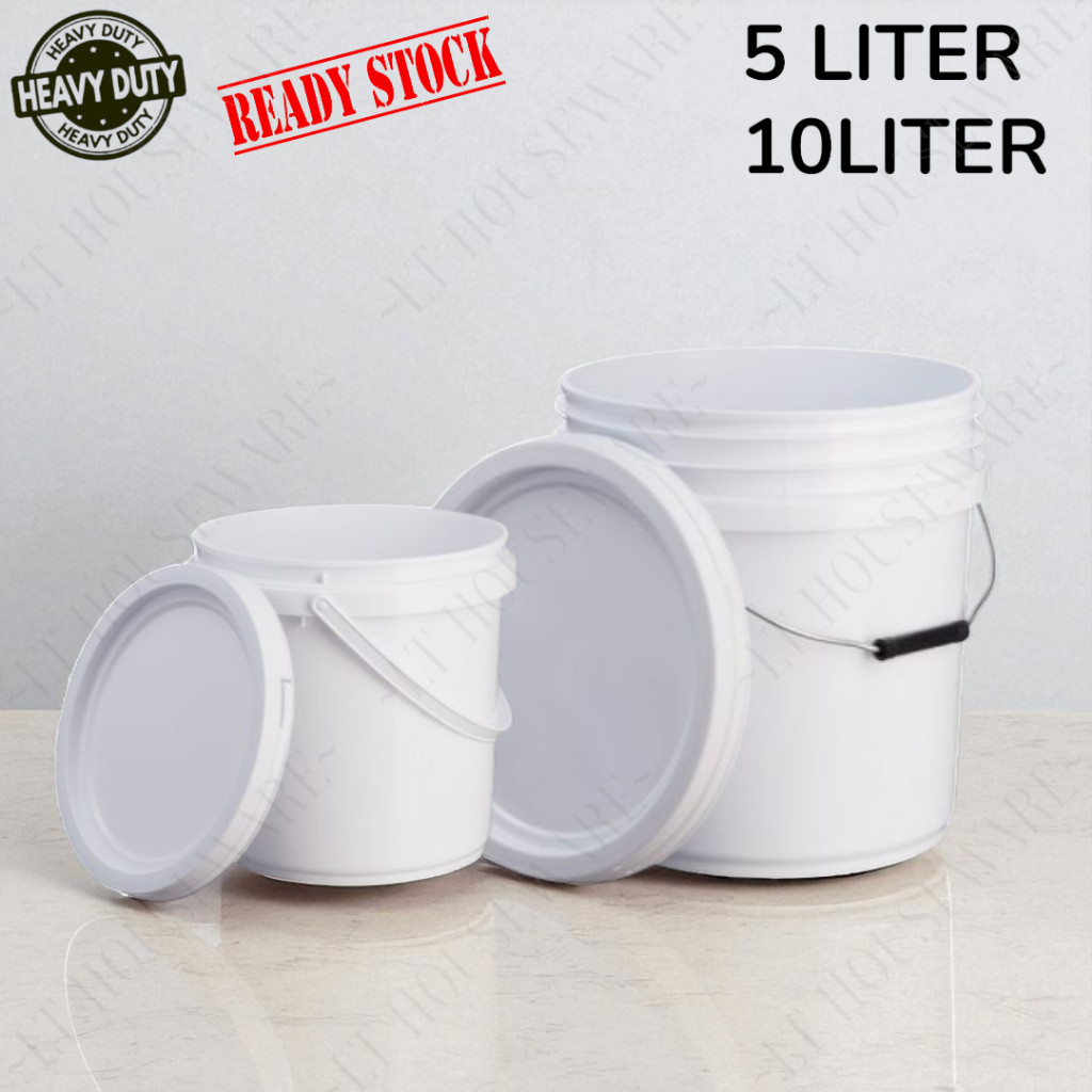 NEW INDUSTRIAL PAIL WITH COVER / BUCKET WITH LID / TONG / BALDI ...