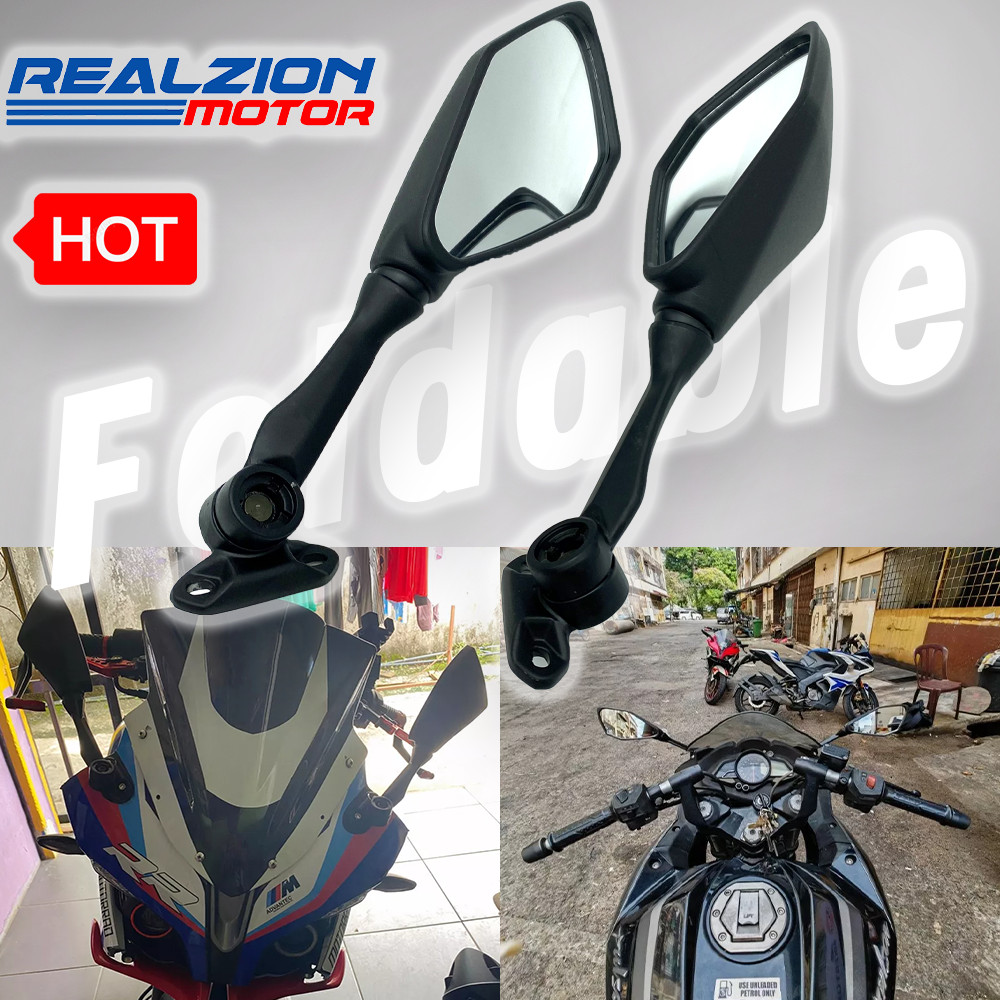 New REALZION Foldable Mirrors z200 Pulsar RS200 R15 V2 CFMOTO 250SR ...