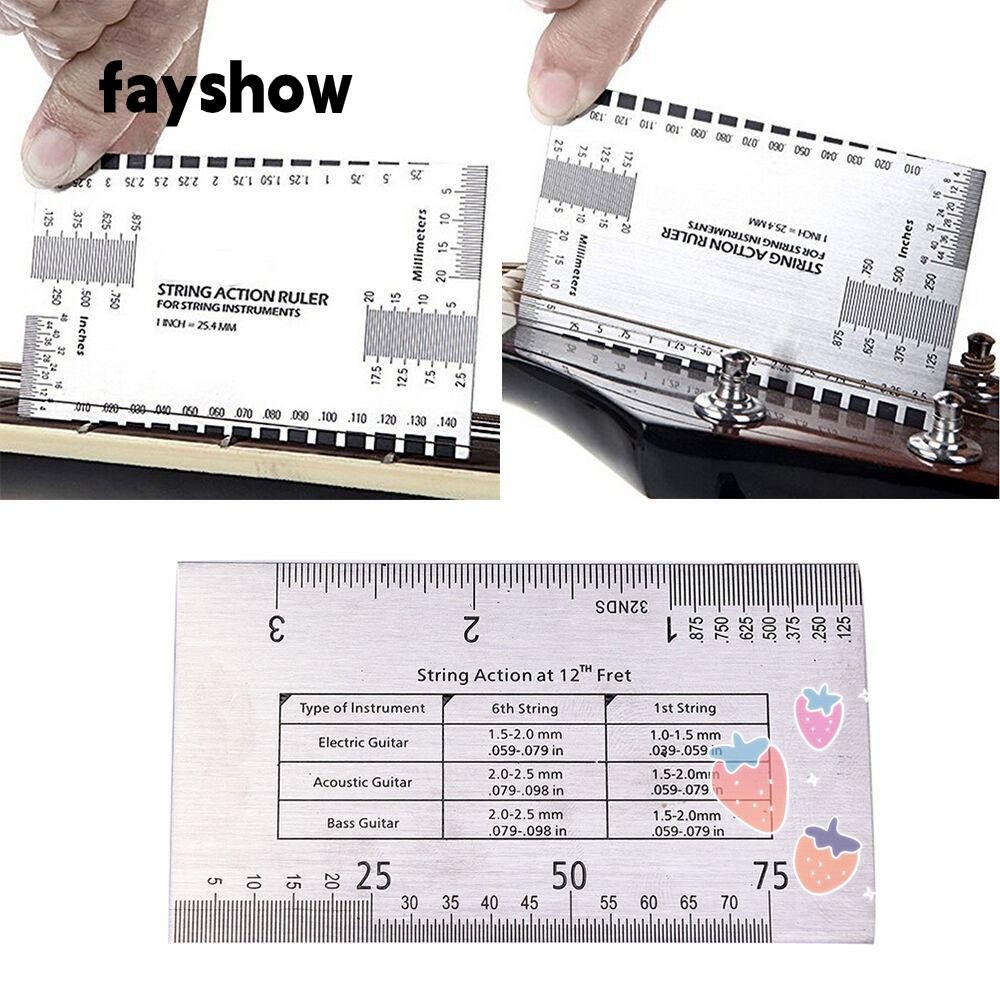 FAYSHOWSG String Gauge Ruler Guide Setup Maintenance Tool Guitar Height ...