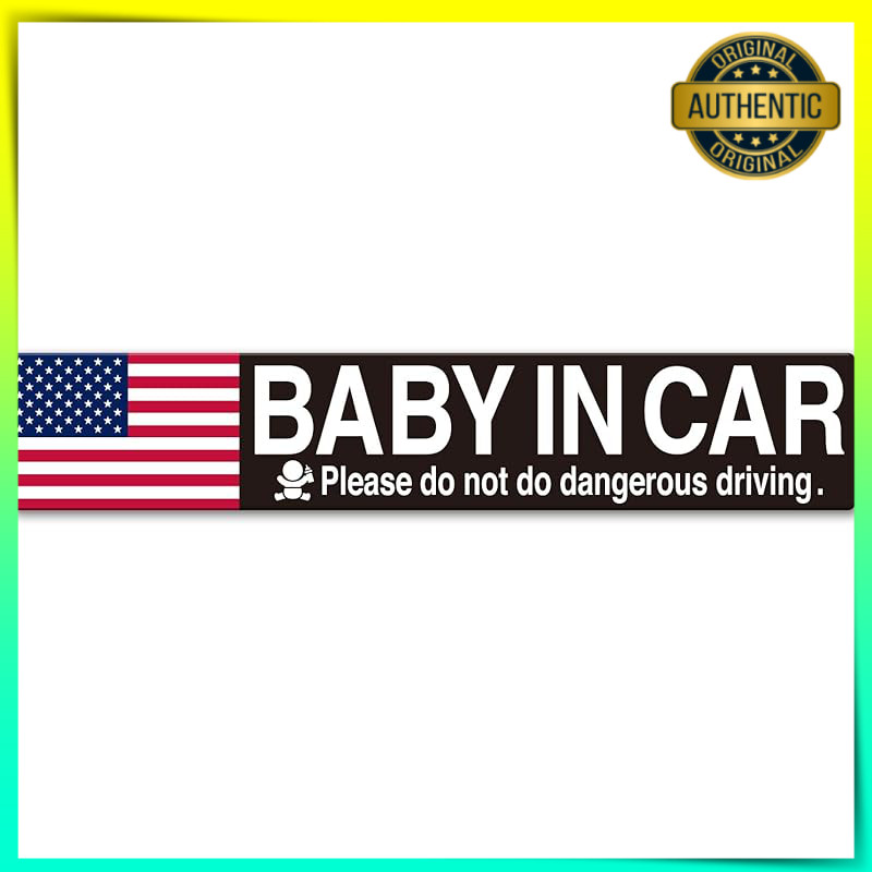 SEIWA Magnetic Car Sticker - Flag Message Sign "BABY IN CAR" / "NOW ON ...