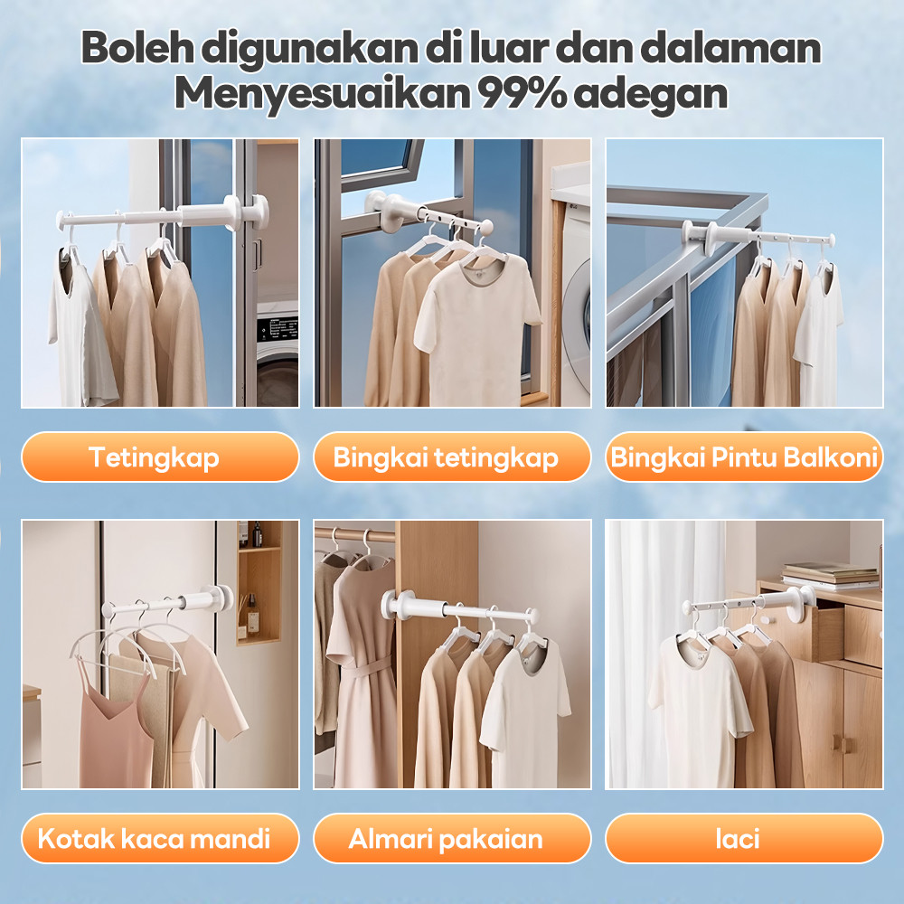 lakoe Tiang Gantung Boleh Skala Clothes Drying Rack Tool nail free ...