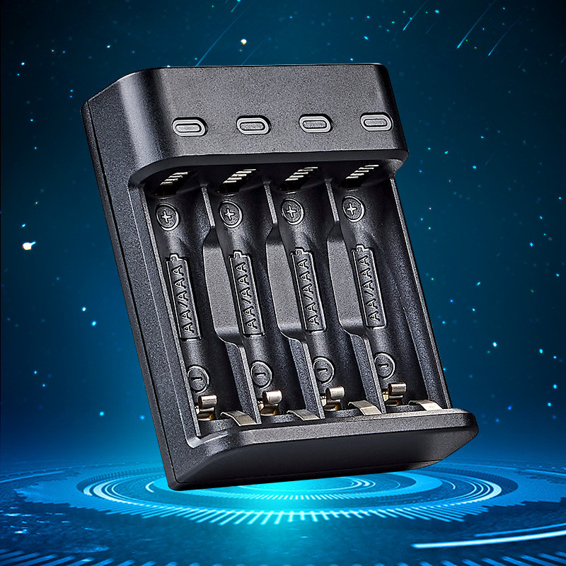 AA / AAA Battery USB Charger 4 Slots For NI-MH /NI-CD AA AAA 1.2V ...
