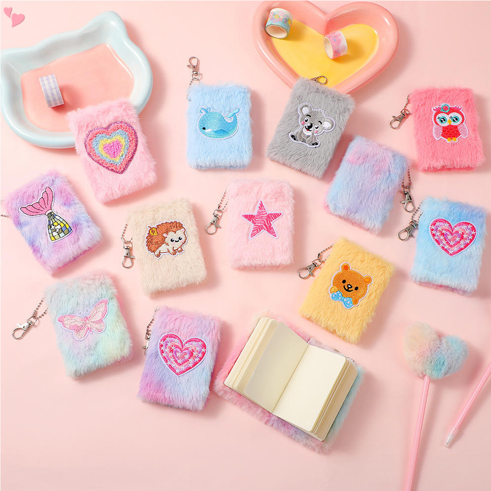 Mini Cute Plush Pocket Journal with Blank Inner Paper: Thicken Diary ...