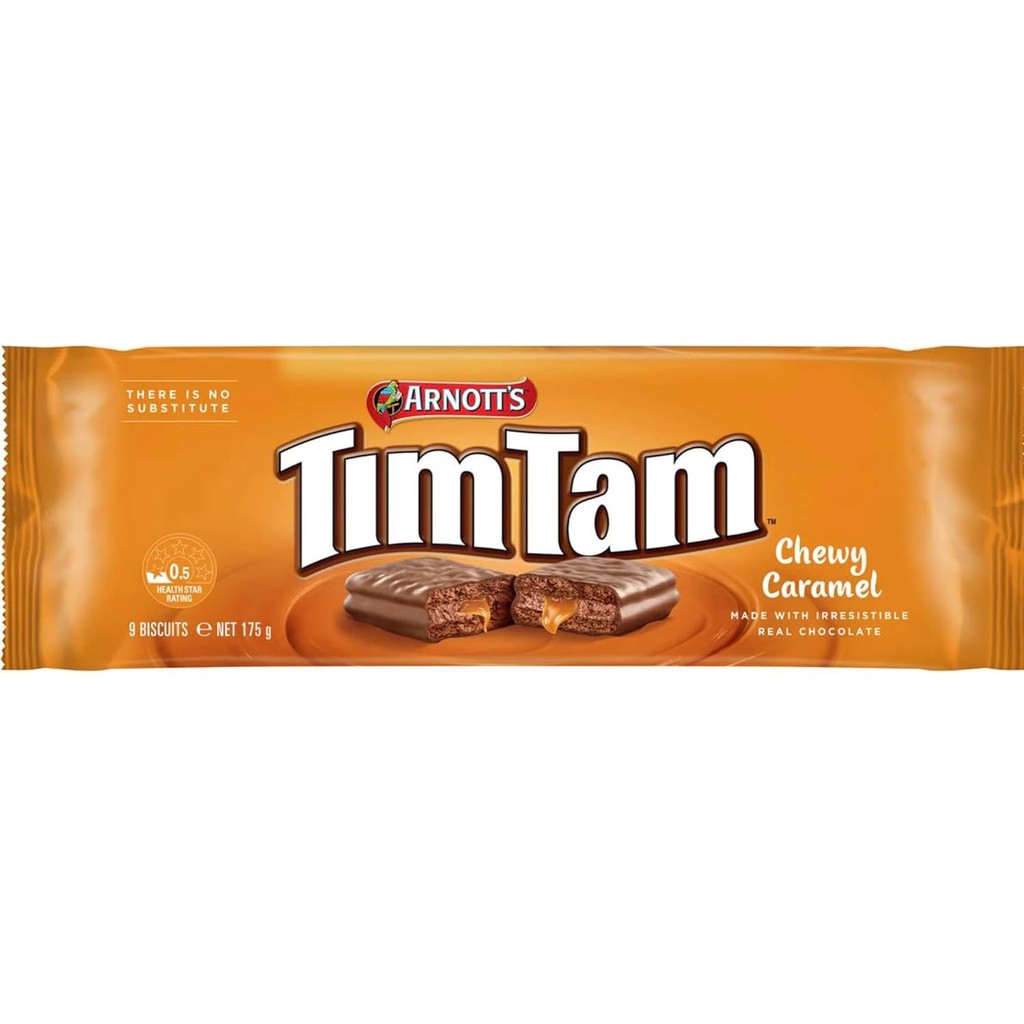 Arnott’s Tim Tam Chewy Caramel Chocolate Biscuits – 4 Pack (175g Each ...