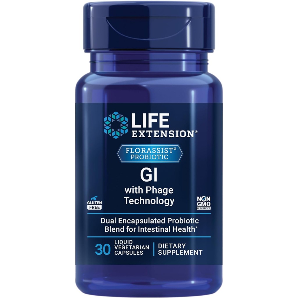 Life Extension FLORASSIST GI with Phage Technology, digestive health ...