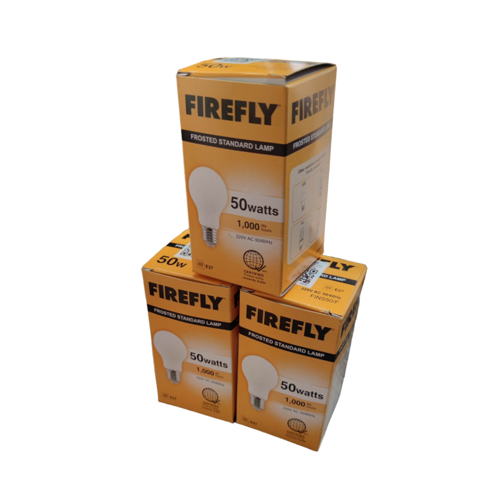 Firefly 50W Incandescent Light Bulb Lamp E27 220V Frosted Warm White ...