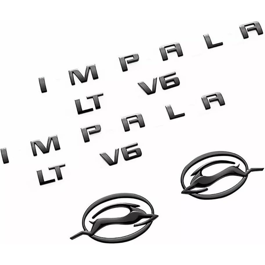 Kit Set 0f 8Pc Impala LT V6 Body Letter Emblem 3D Badge Decal Nameplate ...
