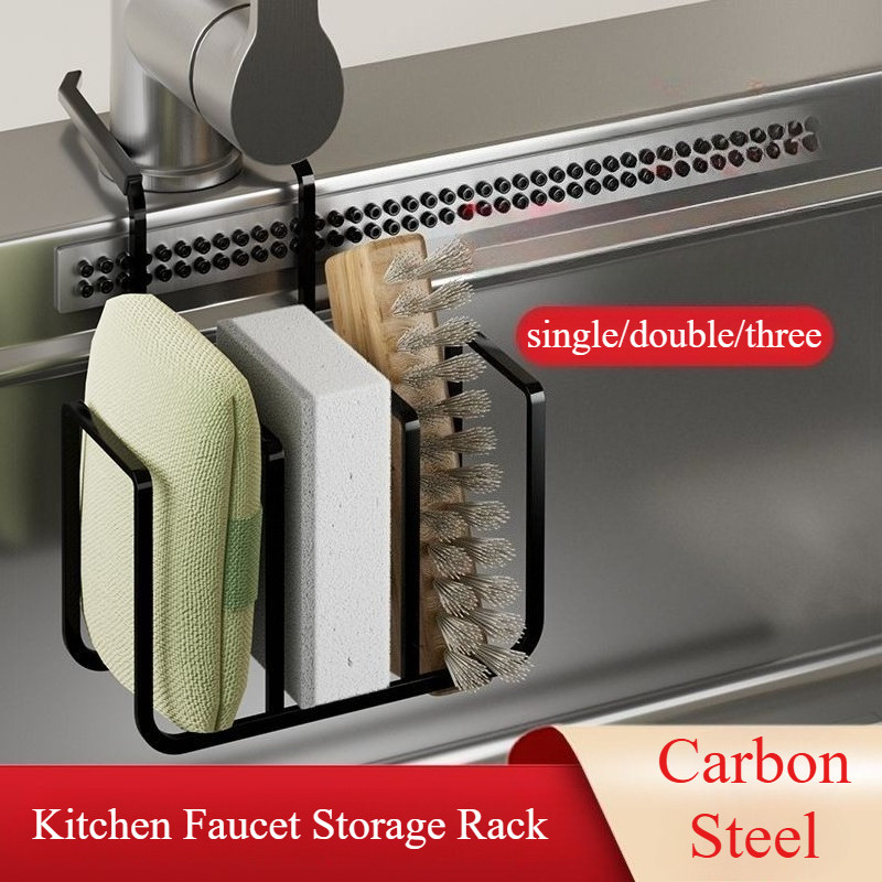 Faucet Storage Rack No-Drill Drain Racks Multi Layer Sponge Holder for ...