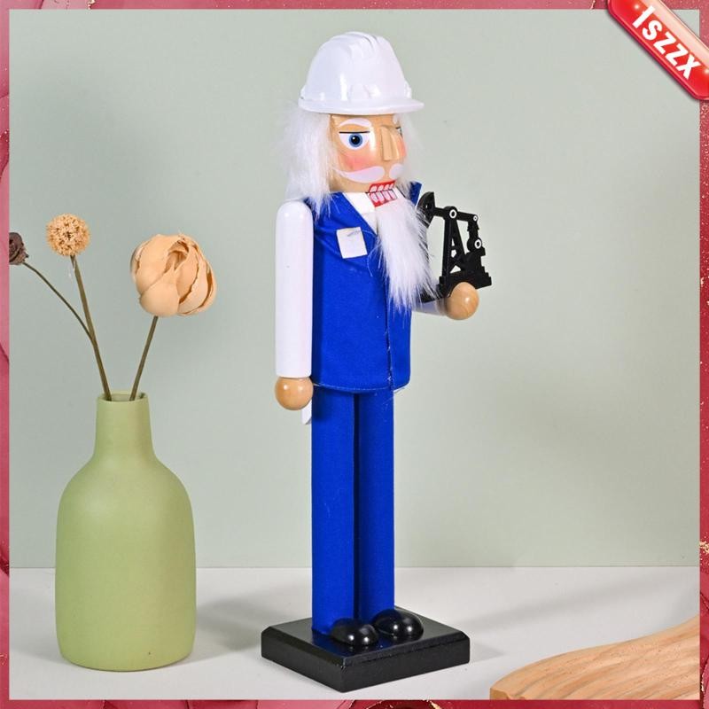 [Lszzx] Wooden Petroleum Engineer Nutcracker Ornament Figurine Decor ...