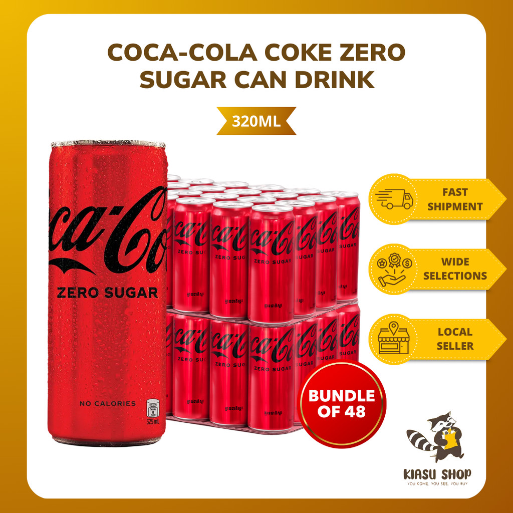 [Bundle of 48] Coca-Cola Coke Zero Sugar 320ml – No Calories ...