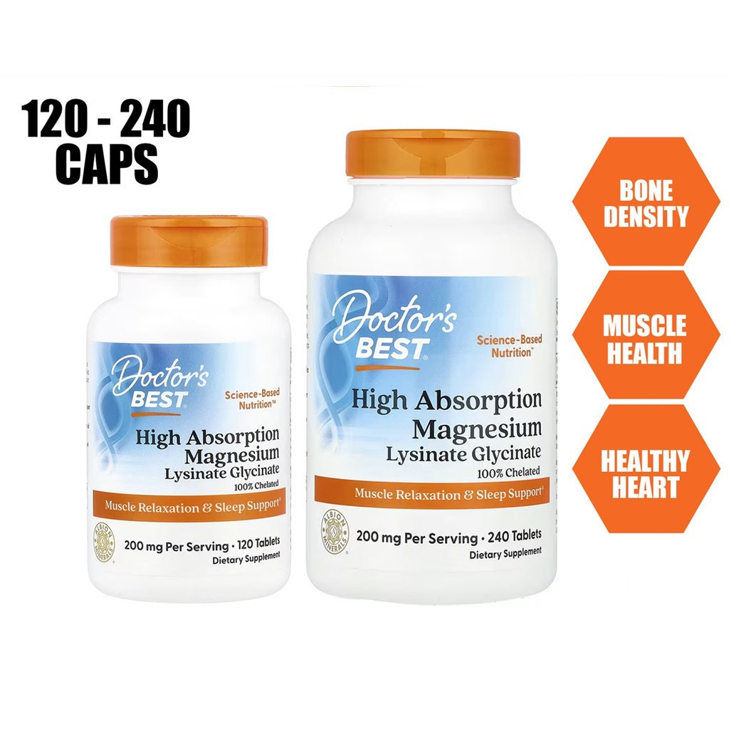 Doctor's Best Magnesium 120 | 240 Tablets | Heart Health Strong Bones ...